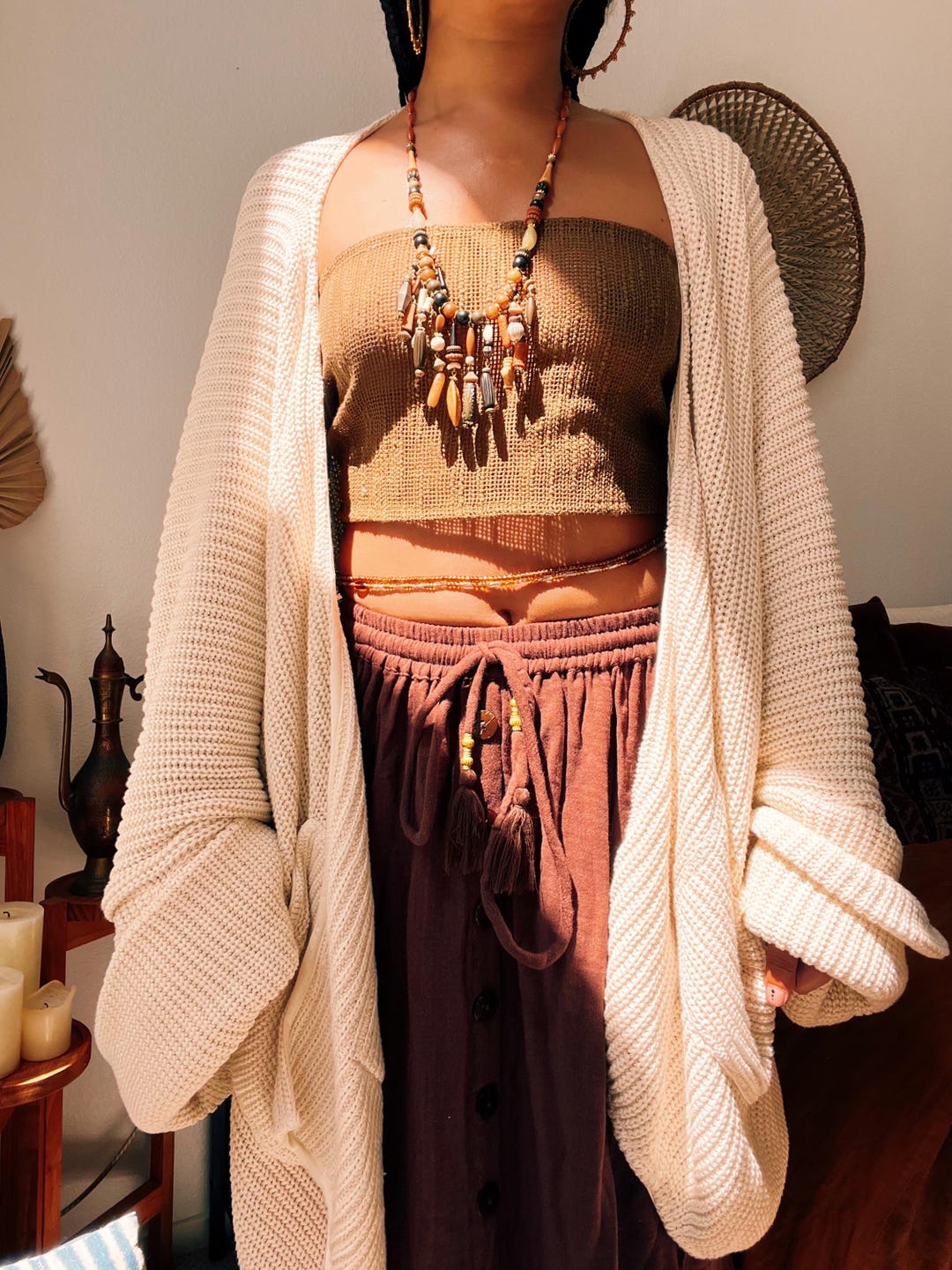 Boho GOTS Certified Organic Cotton Sweater, Oversized Cozy Chic ...