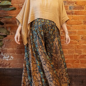 Boho Bamboo Cotton Crop Tee, Hippie Bohemian Style Crop Top, Boxy ...