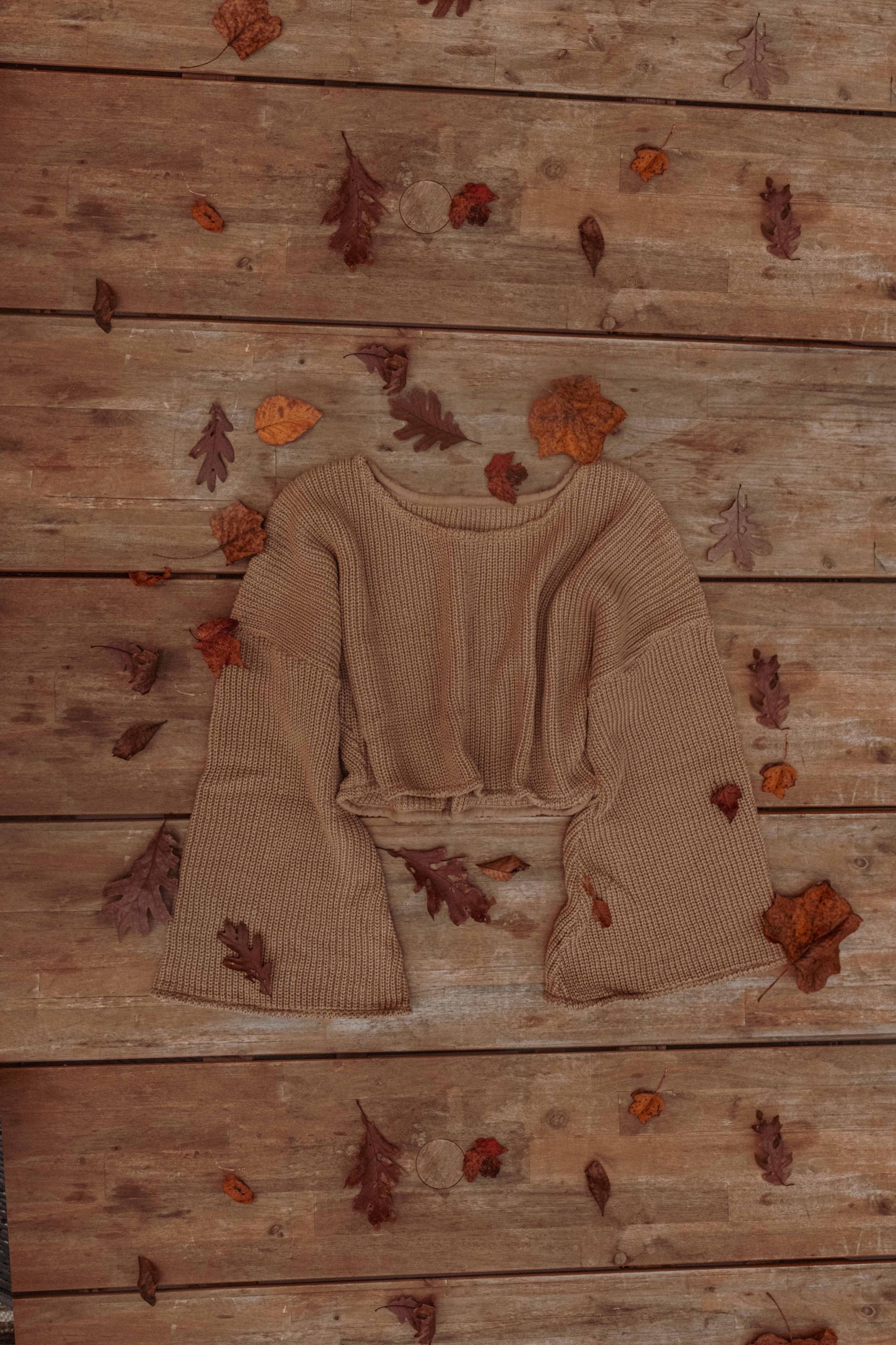 100% Organic Cotton Bell Sleeve Crop Sweater, Mabel Boho Cottage Core ...