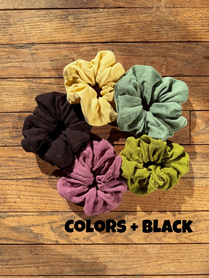ORGANIC Cotton Bamboo Boho Scrunchies, Bridesmaid Gift, Hair Scrunchies ...