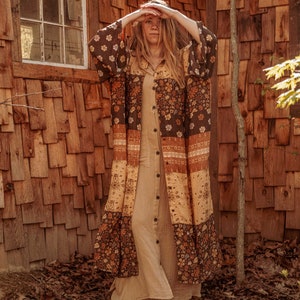 Boho Desert Solstice Sun Moon Maxi Shirt Dress, Neutral Patch Bohemian ...