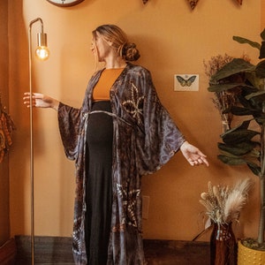 Boho Chic Moondance Duster Kimono, Open Front Tie Dye Cardigan, Hippie ...