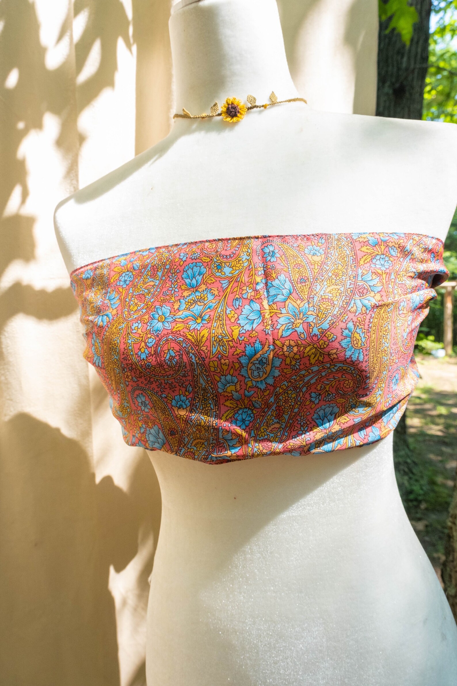 6-way Boho Hippie Scarf Top, Retro Hippie Silk Bandeau Wrap Top ...