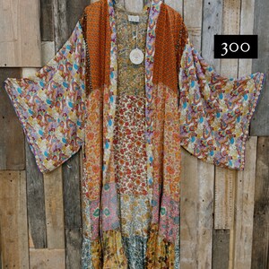 Hippie Bohemian Patchwork Silk Kimono Recycled Silk Bell - Etsy