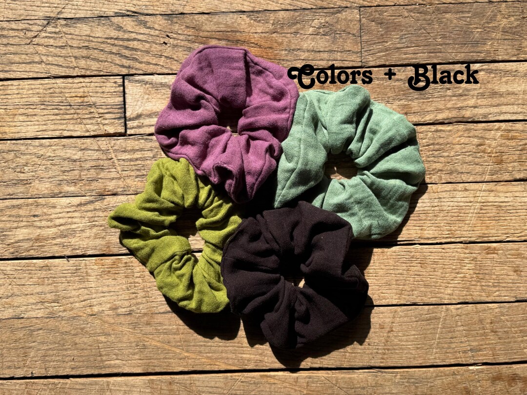 ORGANIC Cotton Bamboo Boho Scrunchies, Bridesmaid Gift, Hair Scrunchies ...