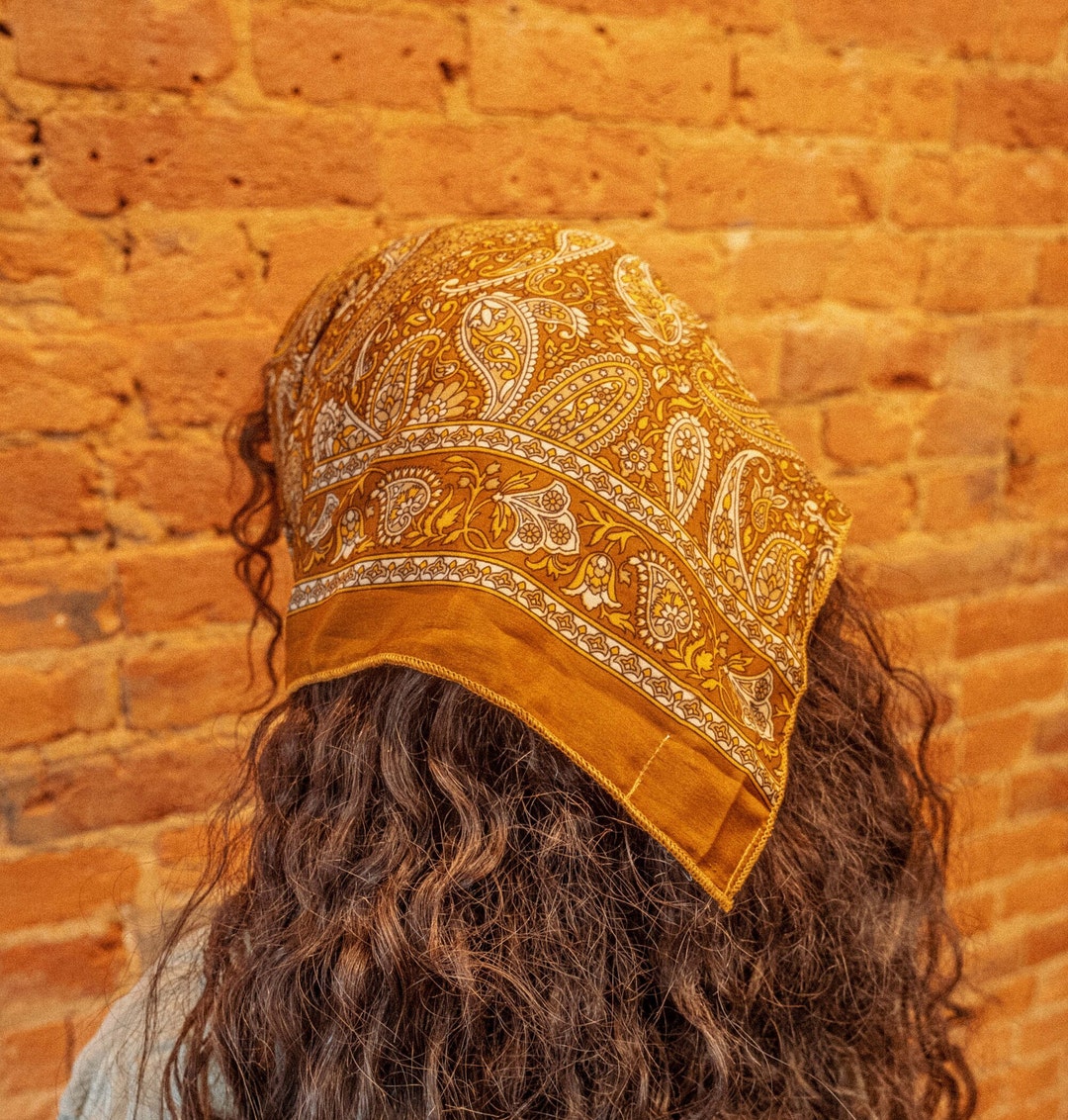 Silk Hippie Boho Bandana, Square Head Scarf, Bohemian Hair Wrap, Hippie ...
