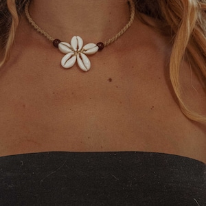 Surf Flower Macrame Shell Necklace, Shell Macrame Necklace, Macrame ...