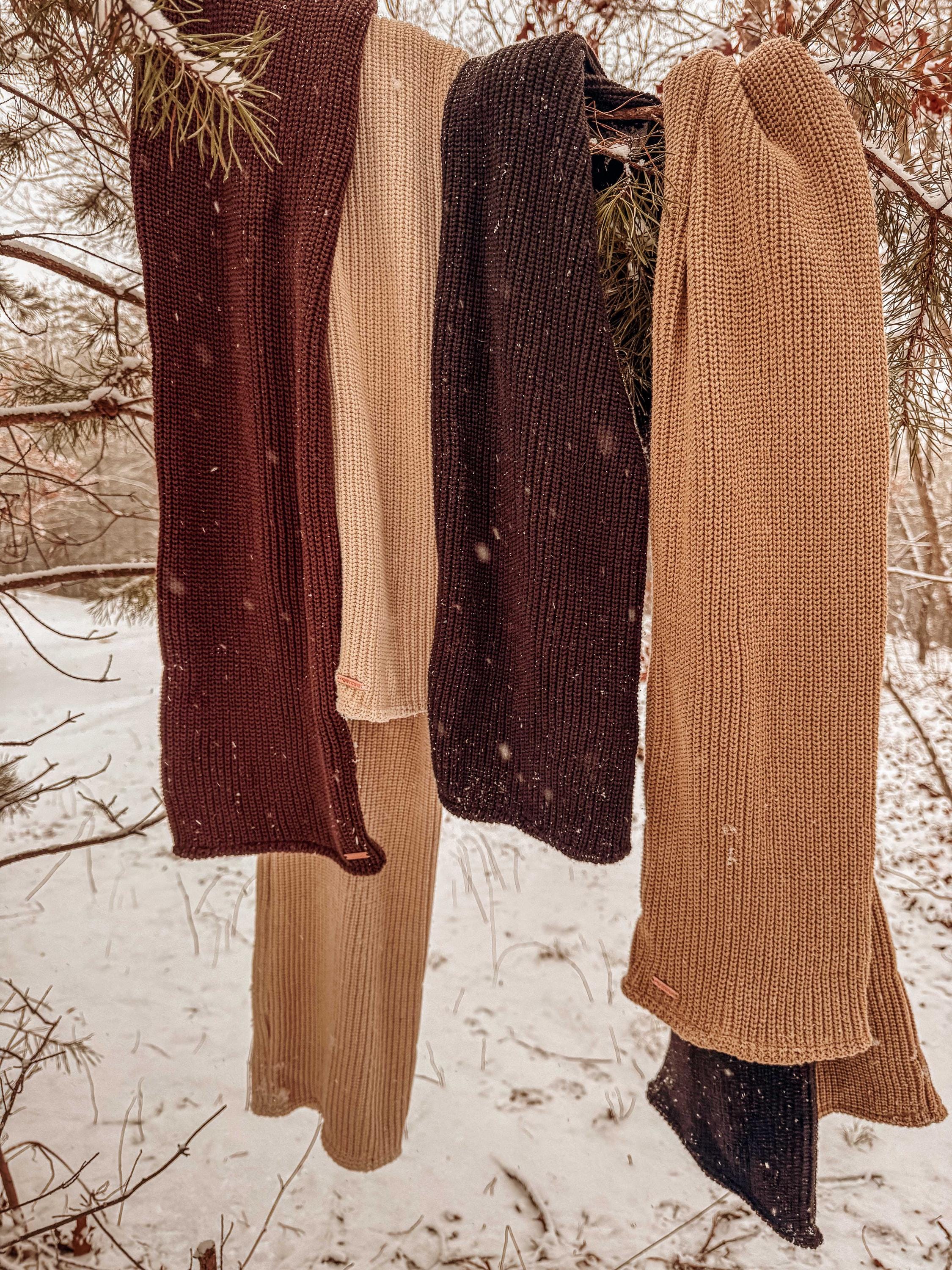 100% Organic Cotton ADULT Scarf, Warm Winter Fall Scarf Boho Chic Women ...