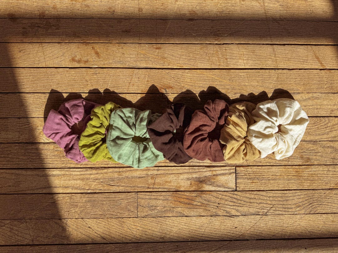ORGANIC Cotton Bamboo Boho Scrunchies, Bridesmaid Gift, Hair Scrunchies ...