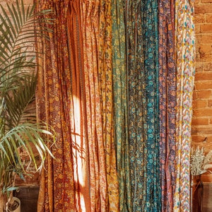 Handmade Indian Curtain Panels, Bohemian Home Canopy Decor, Psychedelic ...