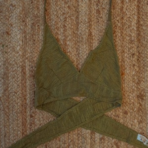 Earthy Bohemian Mesh Recycled Cotton Bralette, Natural Festival Bra Top ...