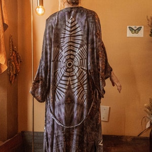 Boho Chic Moondance Duster Kimono, Open Front Tie Dye Cardigan, Hippie ...