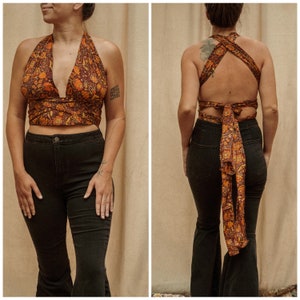 Hippie Boho Wrap Top, Multi-way Scarf Top, Backless Halter Top, 70s Style Bohemian Top - Etsy