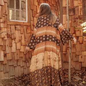 Boho Desert Solstice Sun Moon Maxi Shirt Dress, Neutral Patch Bohemian ...