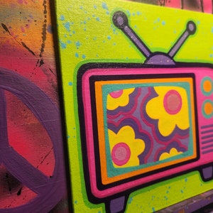 Retro Groovy Television Painting - Etsy