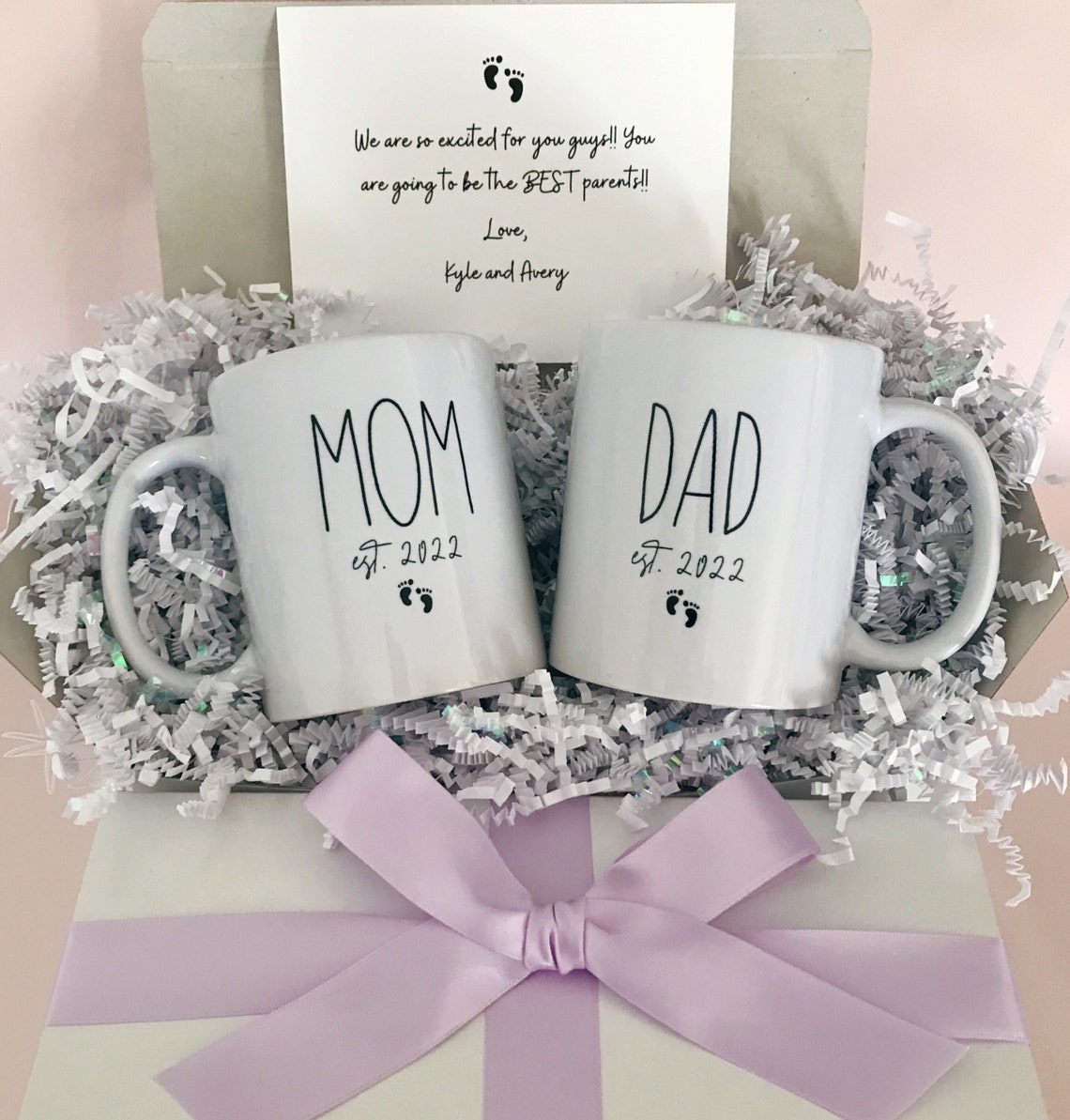 New Parent Gift Box, Mom and Dad Mugs, Expecting Parents Gift, Parents ...