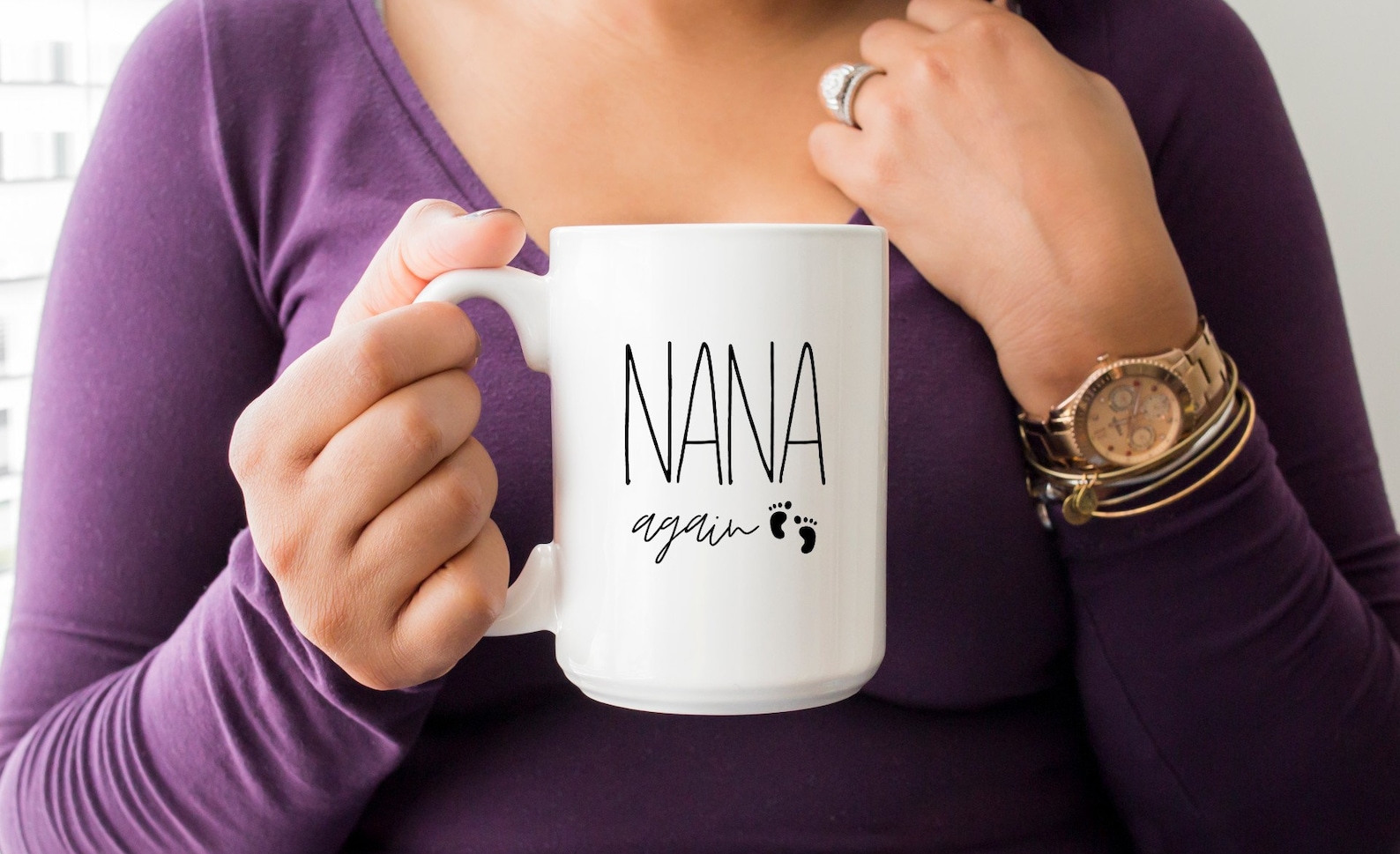 Nana Again Mug, Grandparent Pregnancy Announcement, Second Baby Reveal ...