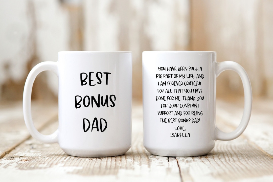 Bonus Dad Mug, Personalized Gift for Step Dad Gift, Step Parent, Father ...