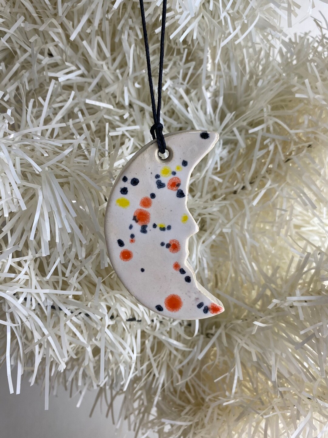 Glazed Ceramic Crescent Moon Ornament, Multiple Color Options - Etsy