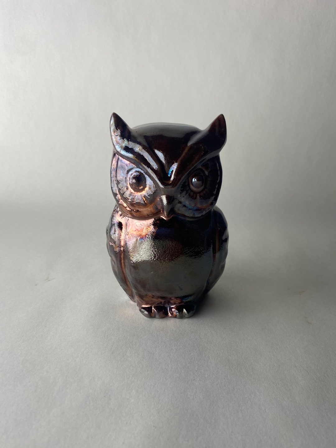 Raku Fired Vintage Inspired Ceramic Owl Figure / Halloween Decor ...