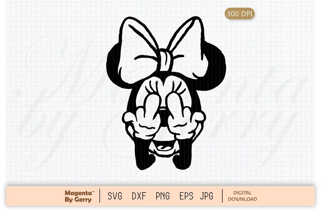 Middle Finger Mouse SVG Digital Files Rough Style Cute Funny Cartoon ...