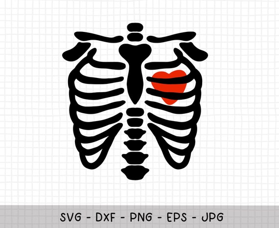 Skeleton SVG Heart SVG Halloween SVG Sticker Vector - Etsy