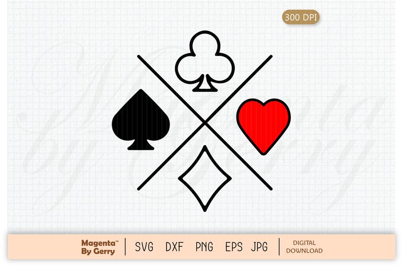 Card Suits SVG, Playing Card Suits, Playing Card Symbol, Cricut Digital ...