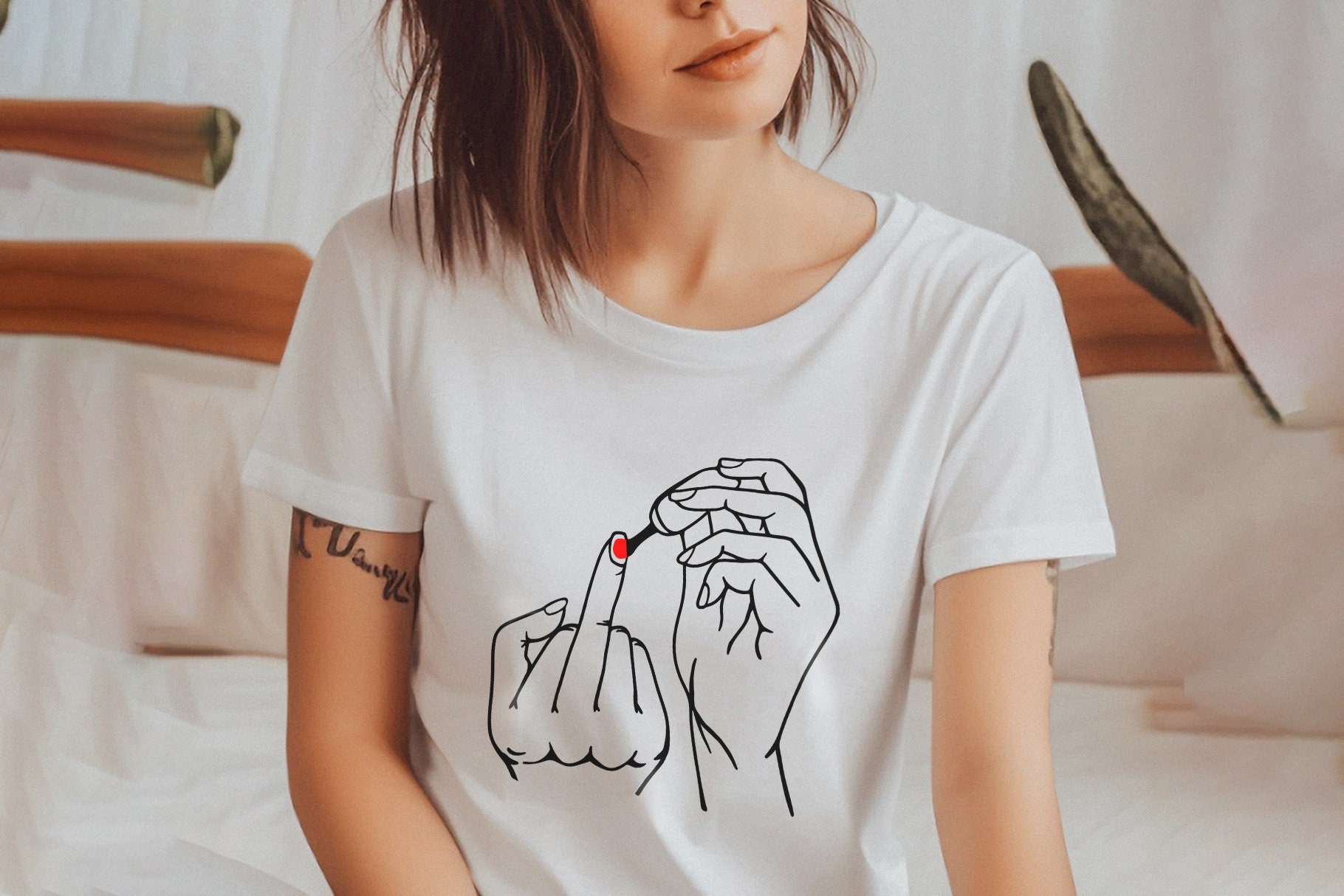 Middle Finger SVG, Nail Polish SVG, Sarcastic SVG, Clipart, Girl Power ...