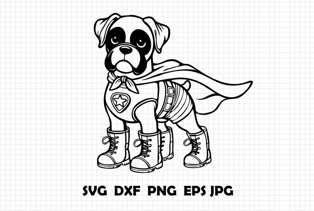 Boxer Dog SVG, Superhero Boxer PNG, Cut Files Digital Downloads - Etsy