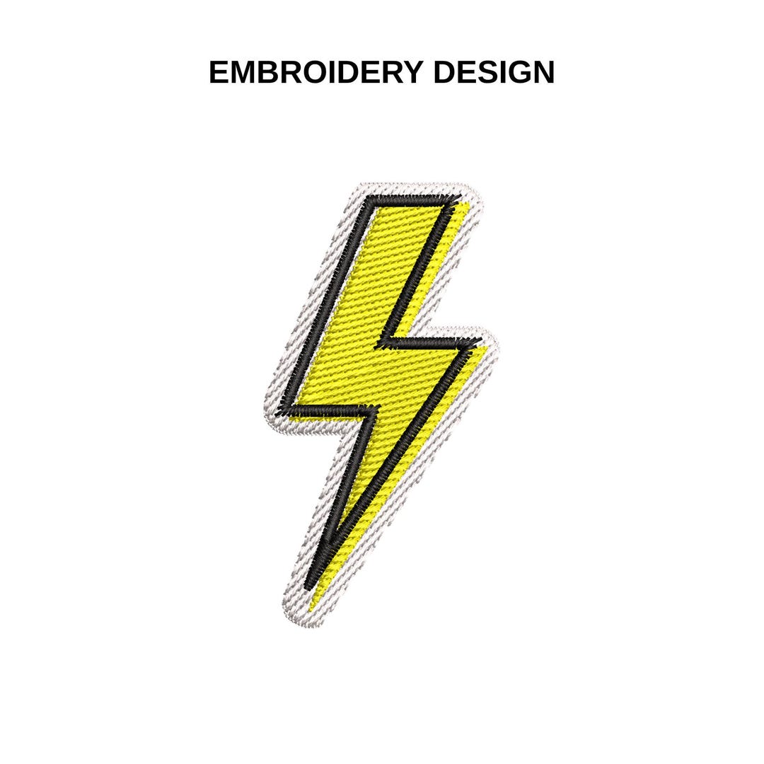 Thunder Bolt Embroidery Design, Lighting Bolt Embroidery, Thunder ...