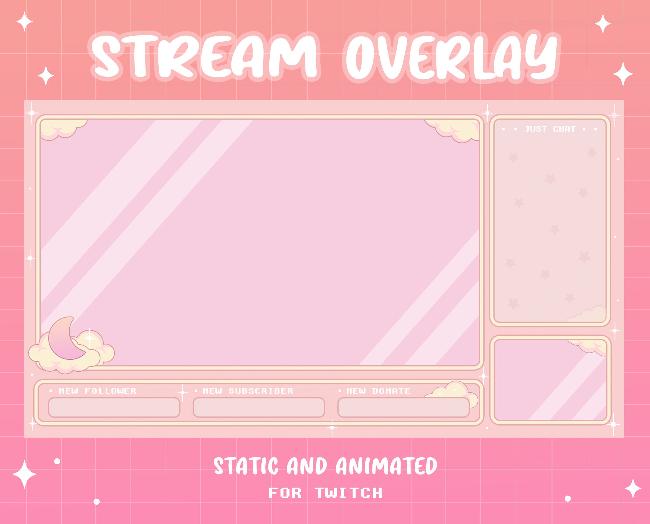 Twitch Stream Overlay / Animated and Static / Screen Overlay ...