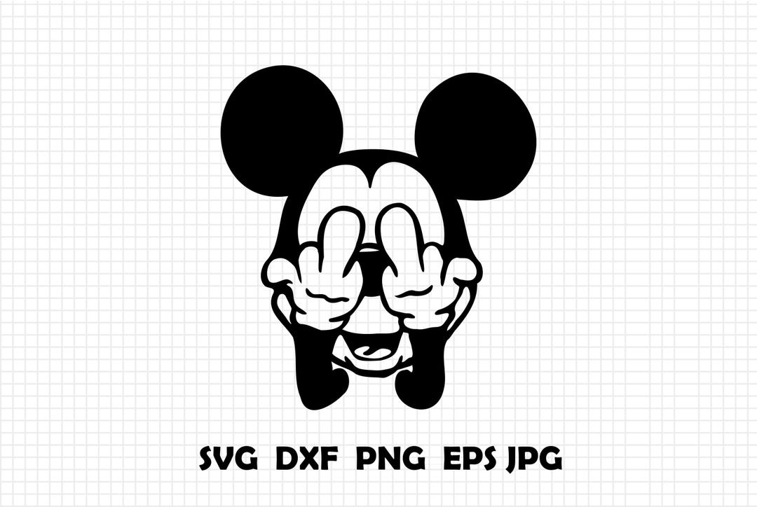 Middle Finger Mouse SVG, Cute Cartoon PNG, Cricut Digital File - Etsy