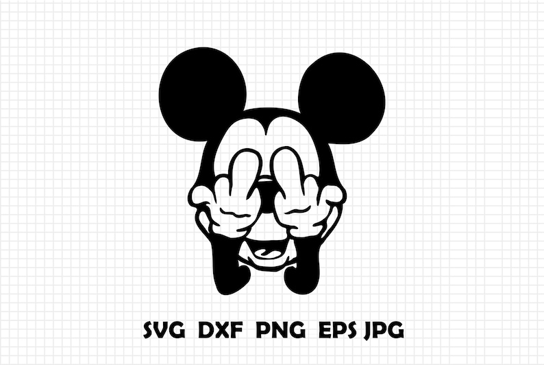 Middle Finger Mouse SVG, Cute Cartoon PNG, Cricut Digital File - Etsy