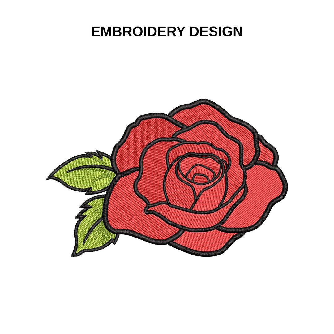 Rose Embroidery Design, Flower Embroidery, Red Roses Embroidery ...