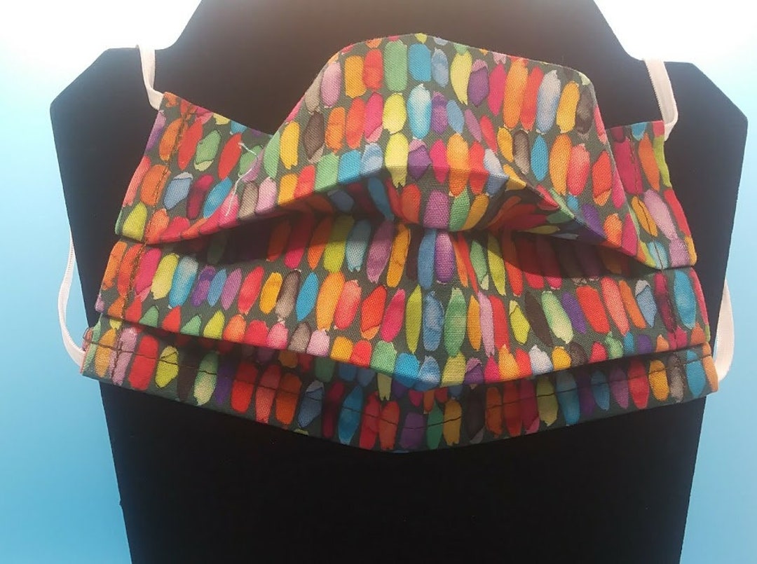 Primarily Red Multi-color Face Mask - Etsy