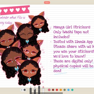 Manga Girl Sticker Pack (medium Brown Skin Tone)|manga|streamer|twitch ...