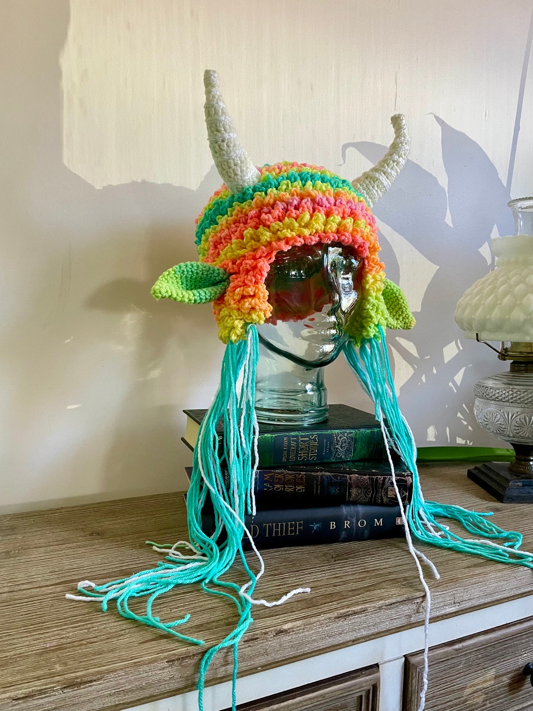 Neon Rainbow Goat Winter Hat Beanie Toboggon - Etsy