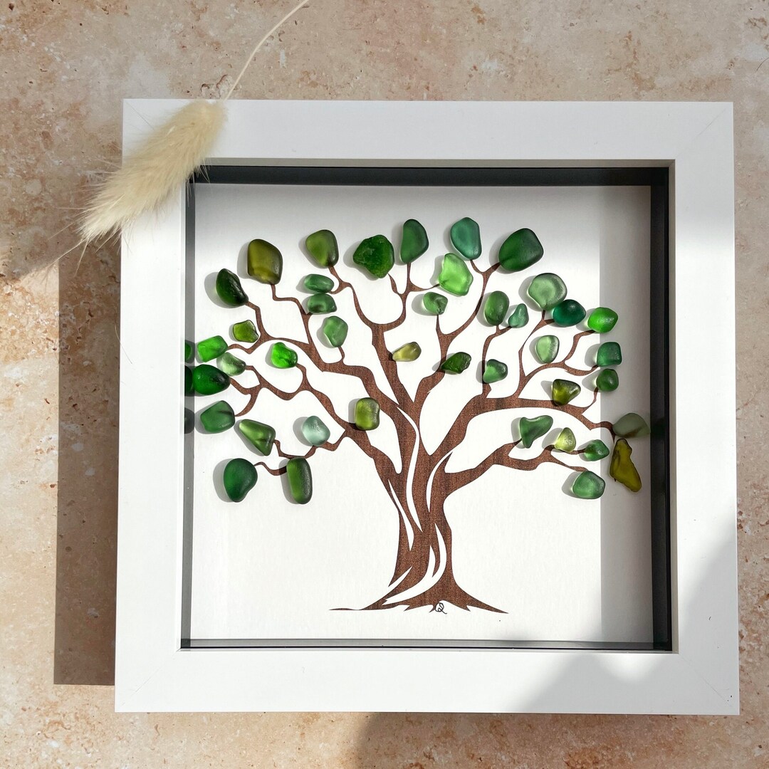 Wall Art "tree of Life", Mosaic, Coastal Decor, Framed Picture ...