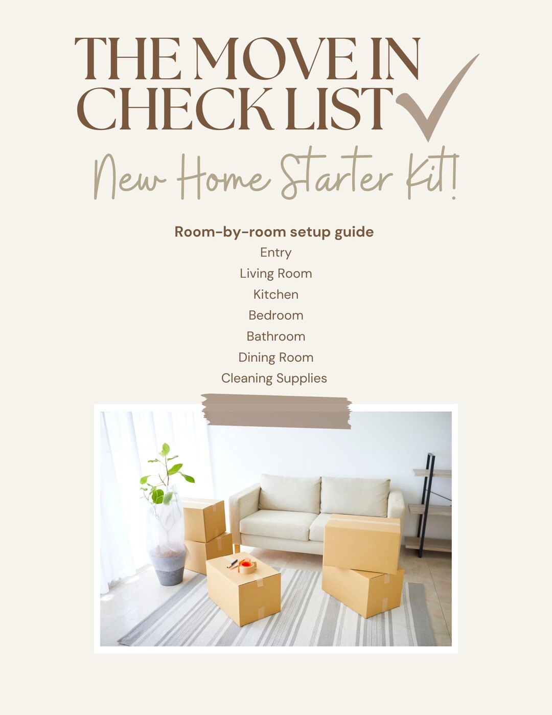 Move-in Essentials Checklist | First Home Setup Printable | Room-by ...