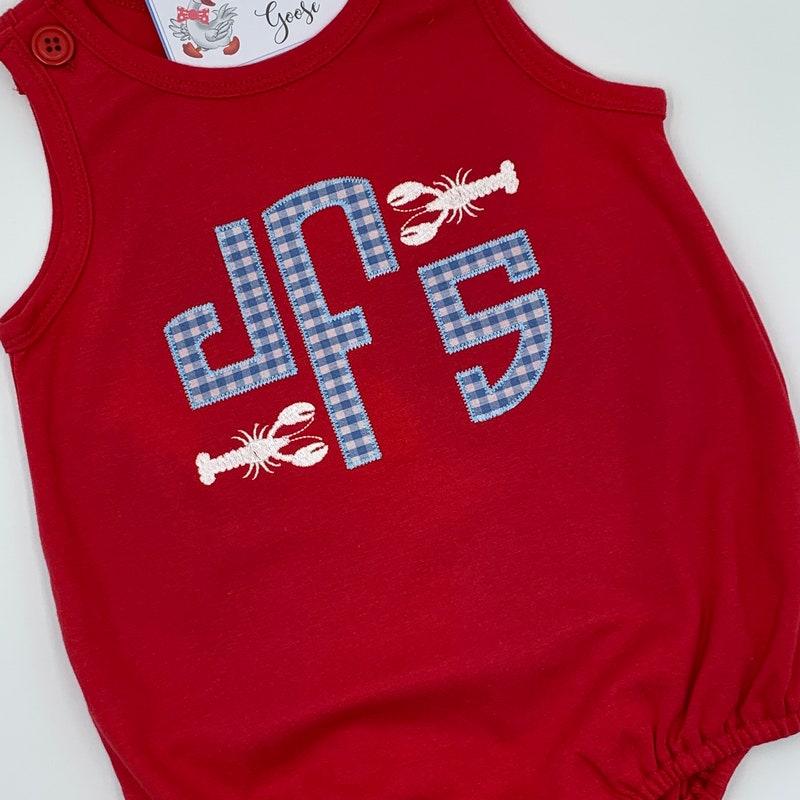 Applique Monogram Onesie - Etsy