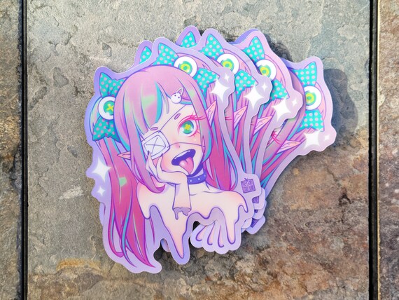 Melty-chan Die-cut Vaporwave Vinyl Sticker MEDIUM | Etsy