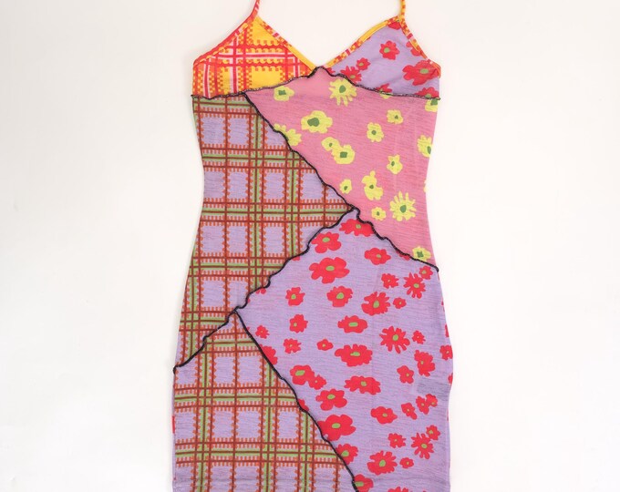 Vintage Y2k 90s Summer Top Dress S Transparent Colorful Flowers Hippie ...