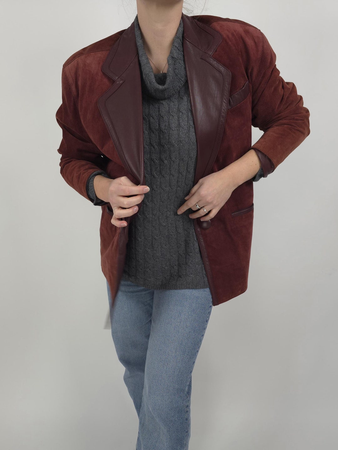 Vintage 80s Red Wildleather Jacket Size M 80s Retro Leather Jacket Red ...