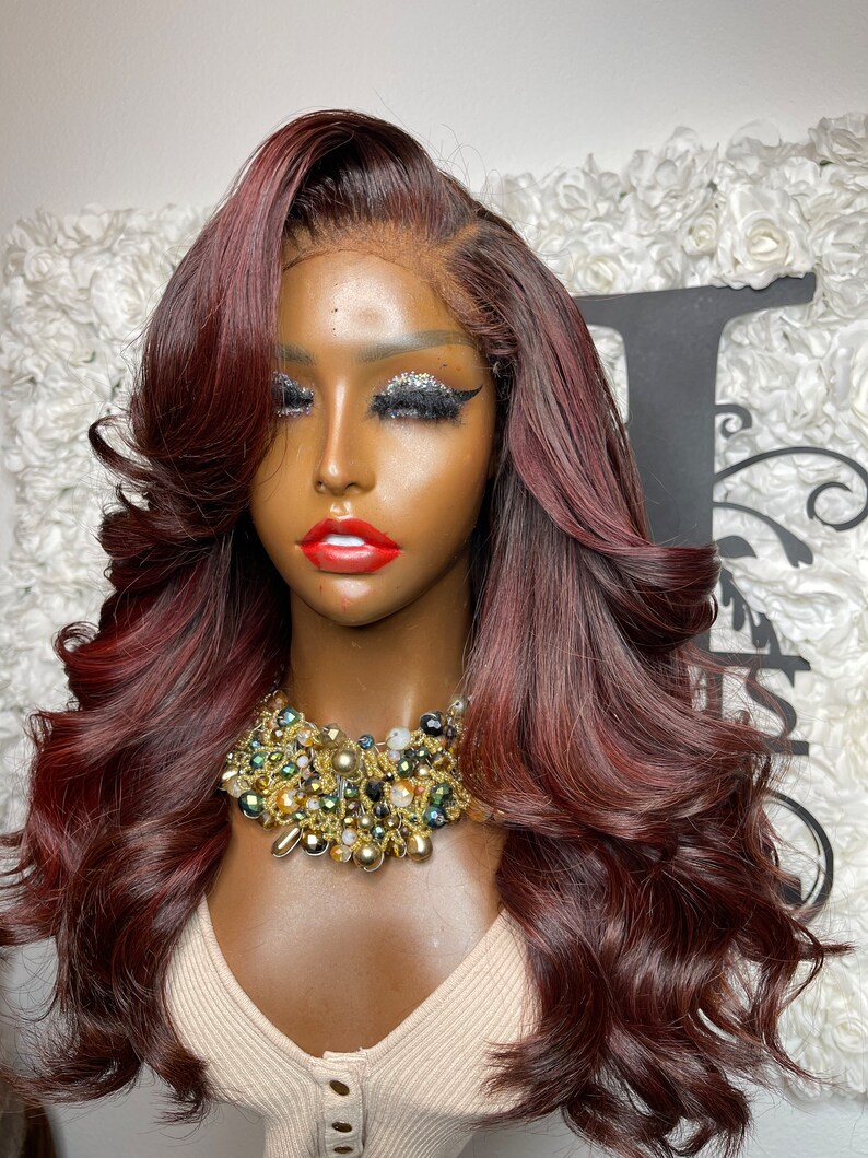 Wine Color Wig - Etsy
