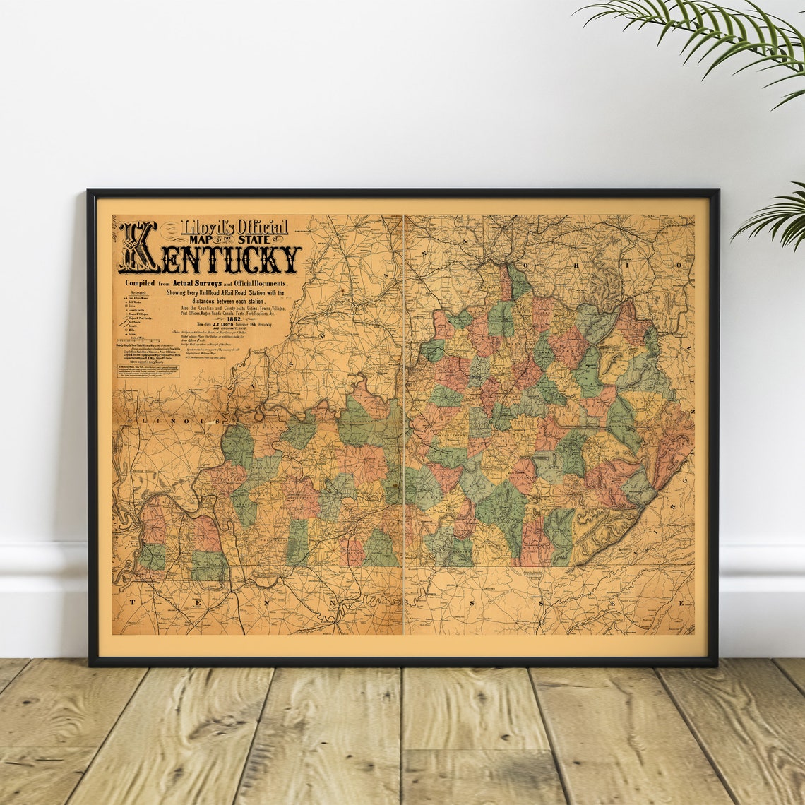 Map of the State of Kentucky Historical Map of Kentucky - Etsy