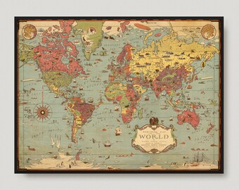1931 World Map - Etsy