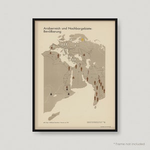 1258 Arab Empire and Neighboring Areas, Antique Map of Arab Empire, Old ...