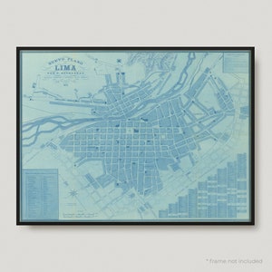 1879 Nuevo Plano De Lima, Antique Map of Lima, Old Historical Map of ...