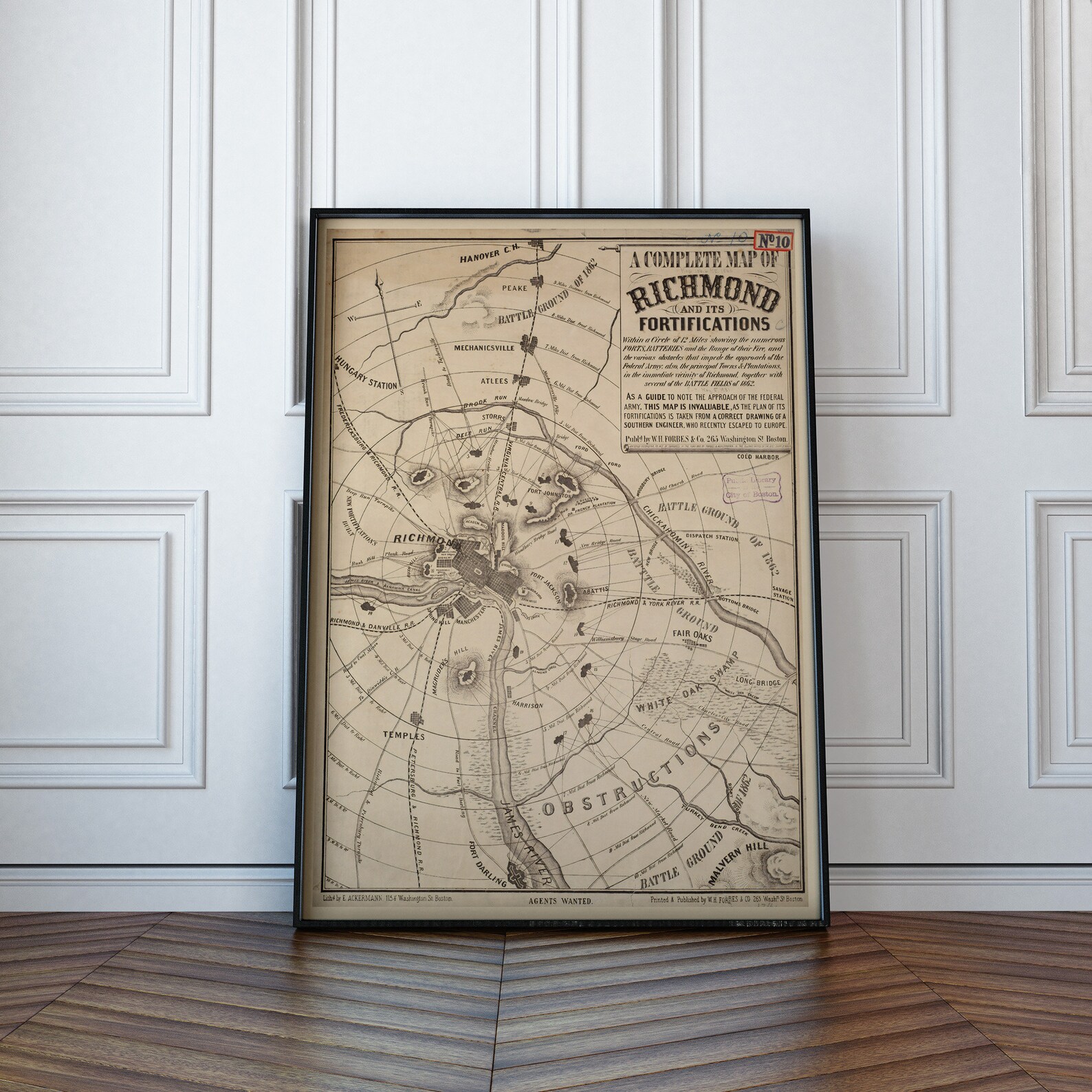 A Complete Map of Richmond and Its Fortifications Antique Map - Etsy