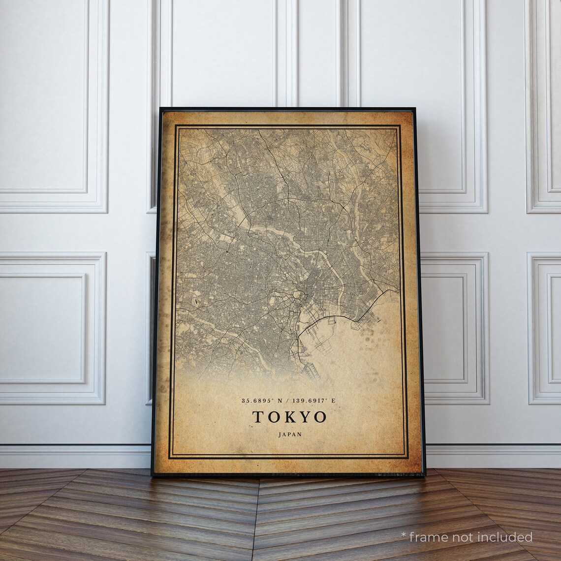 Tokyo Vintage Map Print Tokyo Retro Map Poster Antique Style - Etsy